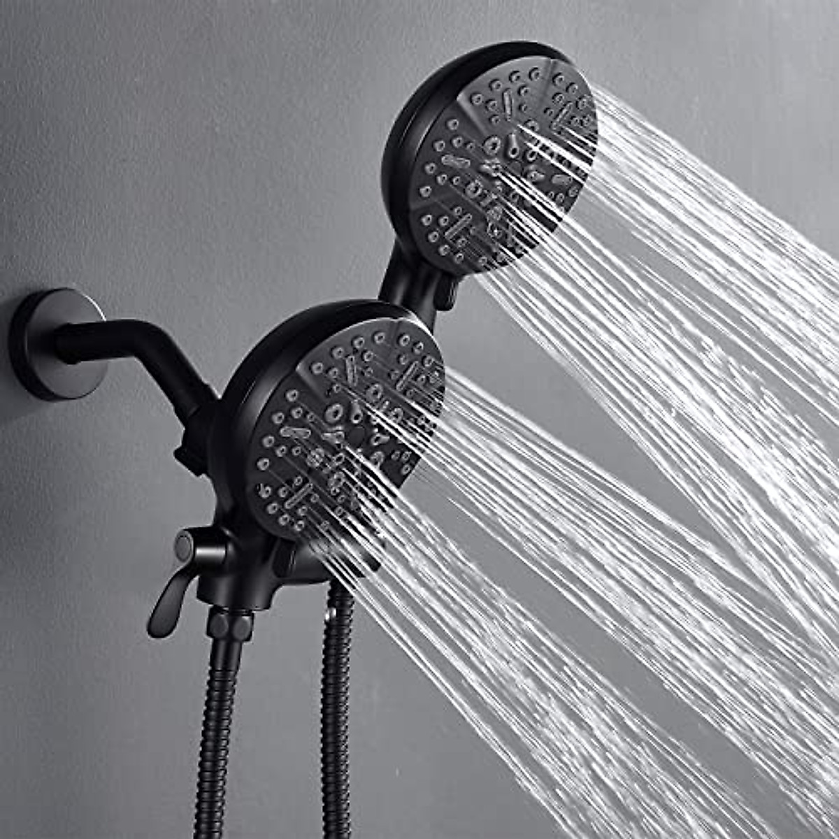 BONADE Black Shower Head, Black Handheld Shower with Shower Head the Perfect Combination Possession 7x7=49 Combinations of Functions to Take you to Enjoy a Luxurious Bath, Matte Black