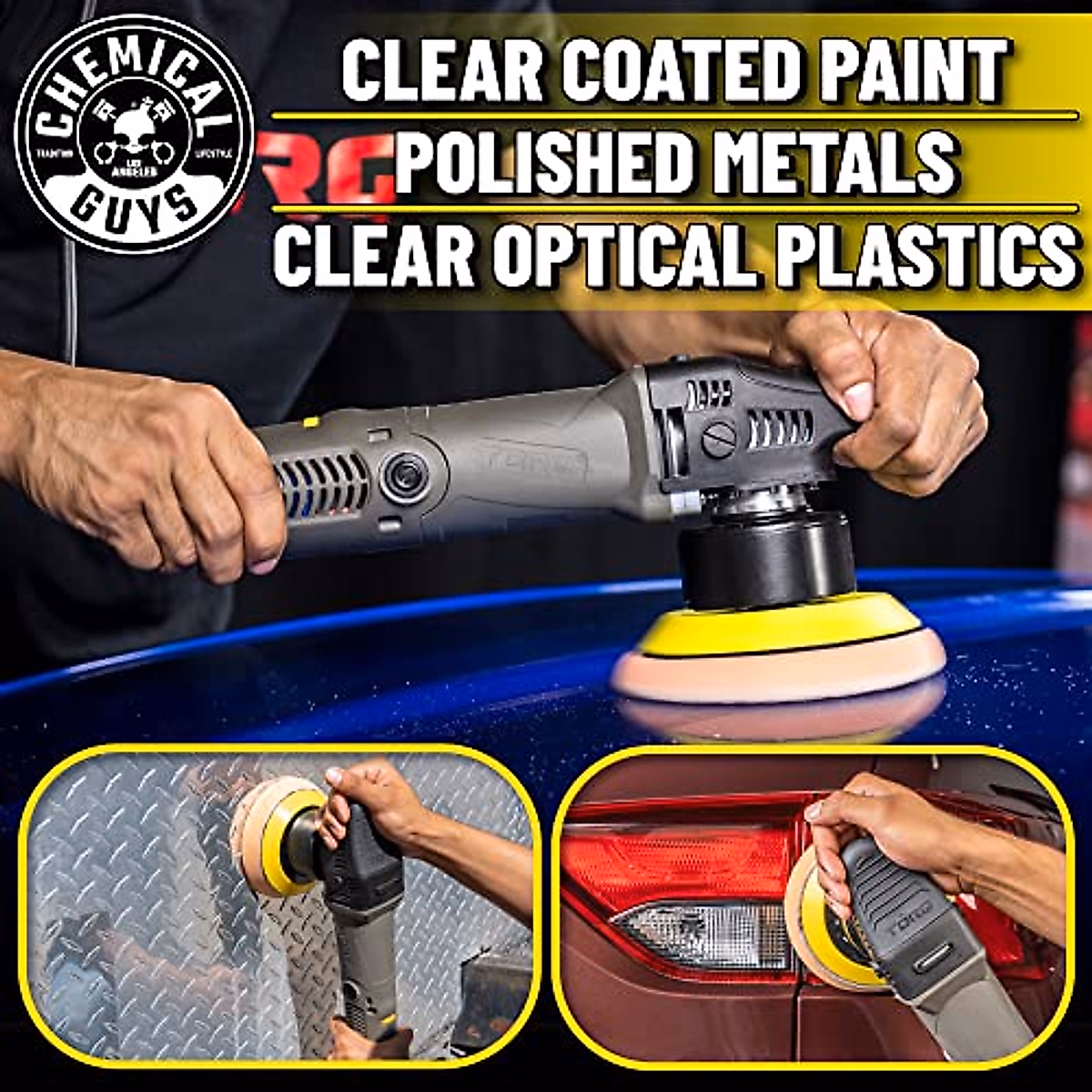 Chemical Guys BUF_503X TORQX Random Orbital Polisher, Pads, Polishes & Compounds Kit - 9 Items