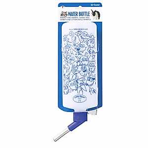 Pet Lodge Small Animal Cage Water Bottle Opaque Water Bottle w/Fun Graphics, Great for Indoor Use (32 oz.) (Item No. OPB32)