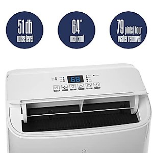 Westinghouse 14,000 BTU Air Conditioner Portable For Rooms Up To 700 Square Feet, with Heat Mode, Home Dehumidifier, Smart Wi-Fi Enabled, 3-Speed Fan, Programmable Timer, Remote Control, Window Kit