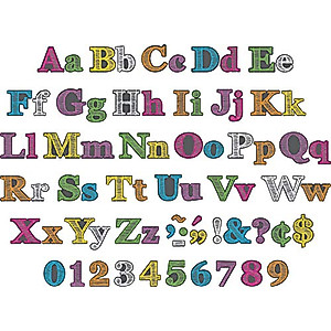 Barker Creek Letter Pop-Outs, 4" Chalkboard and 4” Rainbow Chalk, 2 Pack, Multicolor Designer Letters for Bulletin Boards, Breakrooms, Reception Areas, Signs, Displays, and More! 4", 468 Characters per Set (3508)