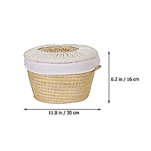 DOITOOL 1Pc Home Handmade Woven Food Storage Basket Eggs Storage Knit Basket (Beige) Practical Warmer Ourdoor Indoor