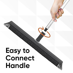 Silicone Broom, Rubber Broom for Pet Hair Hardwood Floor, Silicone Brooms for Floor Cleaning, Pet Hair Rubber Broom for Pet Hair on Carpet, Slim Hair Broom for Carpet, by Superio