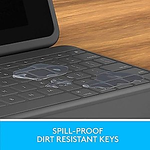 Logitech Rugged Folio - iPad (7th, 8th & 9th generation) Protective Keyboard Case with Smart Connector and Durable Spill-Proof Keyboard Black 7.4" x 0.9" x 10.2"
