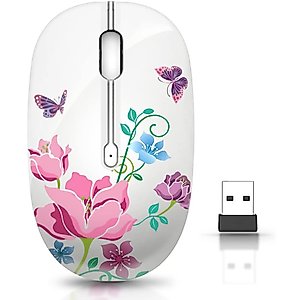 JUHOO Wireless Mouse with Nano Receiver for PC, Laptop, Notebook, Computer, MacBook, Less Noise, Portable Mobile Optical Mice