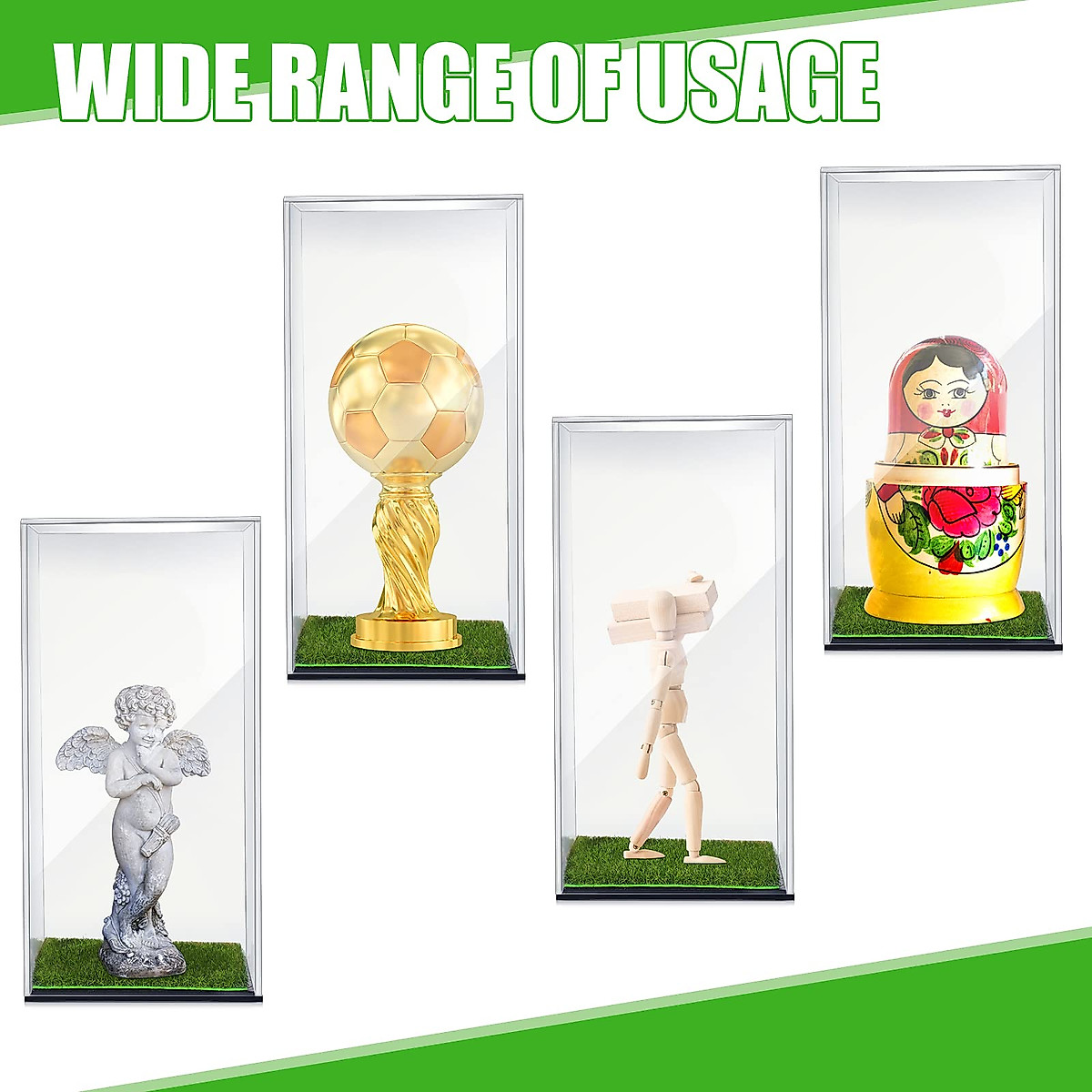 Mudder Baseball Display Case and Wood Stand Acrylic Baseball Holder Acrylic Box with Grass Pad for Ball Display Mini Wooden Bat Showcase Holders for Memorabilia Autograph Ball(1 Pack)