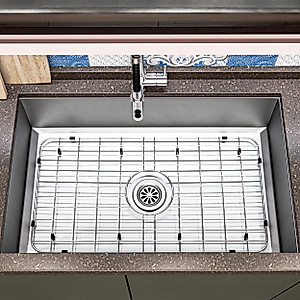 HW-Kitchen 24" x 12" Sink Protector for Kitchen Sink - Stainless Steel Kitchen Sink Rack for Bottom for Sink - Sink Mat - Sink Drying Rack - Kitchen sink protector - Farm Sink Rack for Bottom of Sink