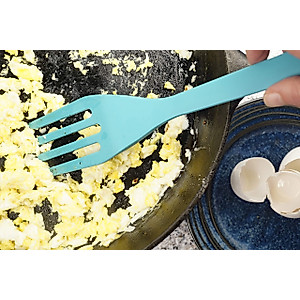 RSVP International Silicone Flexible Fork, Turquoise, 11" | Mixes Ingredients, Mashes Food, Whisks Eggs, & More | Dishwasher Safe & Heat Resistant | Baking, Serving, Mixing Made Easy