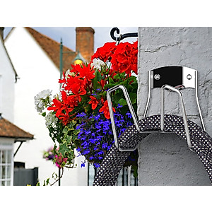 JBscoop Garden Hose Holder, Garden Hose Hanger Wall Mount for Water Hose, Extension Cords, Air Compressor Hose, Heavy Duty & Rust Proof (90 Feet)