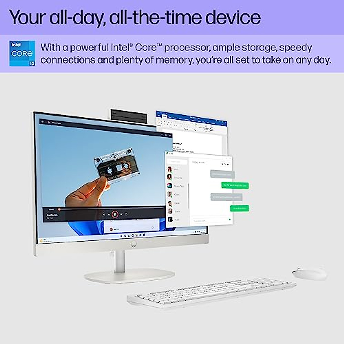 HP 23.8 inch All-in-One Desktop PC, FHD Display, 13th Generation Intel Core i5-1335U, 8 GB RAM, 256 GB SSD, Intel UHD Graphics, Windows 11 Home, 24-cr0070 (2023)