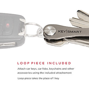 KeySmart Stainless Steel EDC Keychain Keyring for Attaching Keys Car Fob and More, Great Multi-Purpose Loop Piece to Attach Accessories to KeySmart Keyholder, Wallets, Belt Loops, Bags, Purses etc.