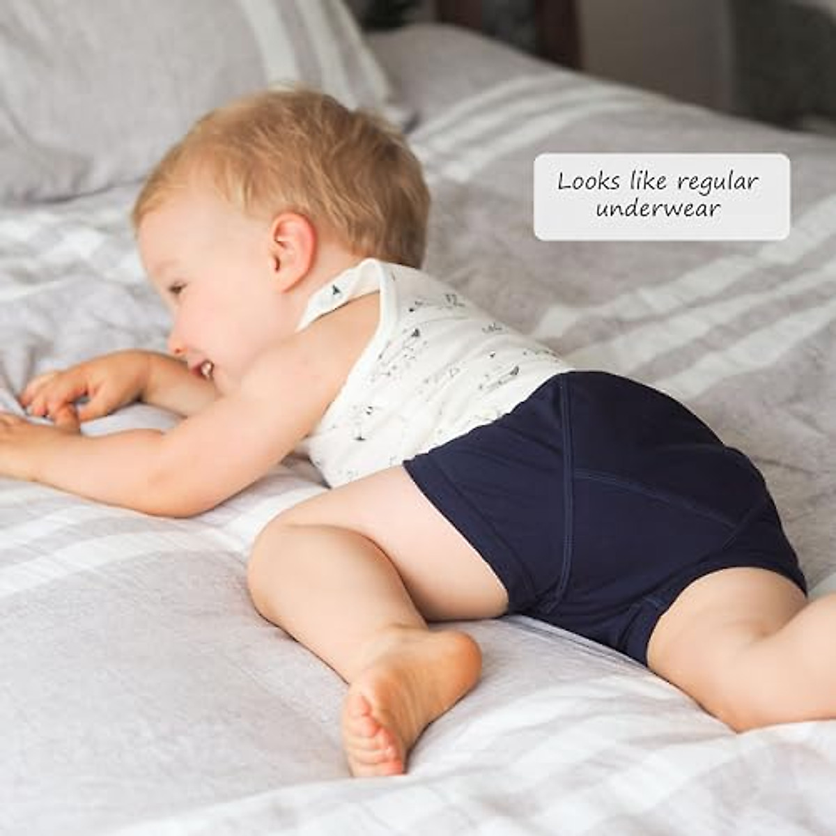 CONNI Kids Training Boxer Pants Soft Shorts Reusable Toddler Potty Training Underwear Waterproof Easy Pull Up Youth Incontinence Aqua Sizes 8-10