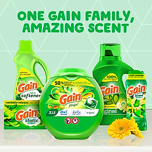Gain + Aroma Boost Liquid Laundry Detergent, Original Scent, 61 Loads, 88 fl oz, HE Compatible