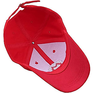 VELLOW Adjustable Baseball Cap Red Embroidered Cap Sun Hat Adult Kids Cosplay Hat