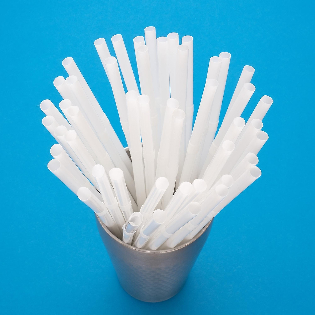 Individually Wrapped Plastic Drinking Straws 7.75'' [400 Pack] Each Individual Restaurant Style Sipping Straw Packaged In Paper Sleeves – White Disposable Flexible BPA-free Food Safe Plastic - (400)