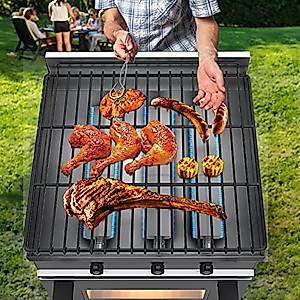 VEVOR Grill Burners, Stainless Steel BBQ Burners Replacement, 4 Packs Grill Burner Replacement, Flame Grill with 15.9" Length Barbecue Replacement Parts with Evenly Burning for for Premium Gas Grills