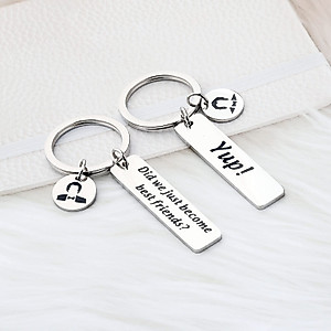 FAADBUK Stepbrothers Inspired Gift Best Friends Keychain Set BFF Gift Did we just become best friends? Yup! (best friends? Yup!)