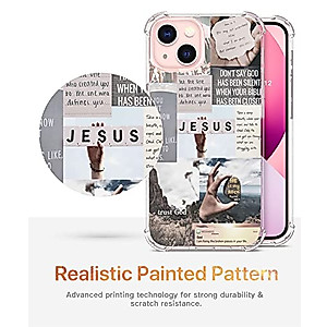 Jesus Quotes Case for iPhone 13 Mini,Christian Motivational Bible Verse Collage Pattern Case for Men Women,Unique Design Soft TPU iPhone 13 Mini Bumper Case