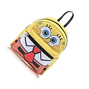 SpongeBob SquarePants Nickelodeon Leather Backpack - Girls, Boys, Teens, Adults - Officially Licensed Spongebob 10 Inch Allover Faux Leather Mini Backpack