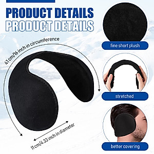 Handepo 50 Packs Winter Earmuffs Unisex Winter Ear Warmer Behind Head Black Fleece Ear Muffs for Men Women Outdoor Activities Warming Accessory Christmas Gifts