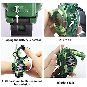 Walkie Talkies Watch, Spy Watch Army Toys for Kids Age 8-12, 7 in 1 Digital Watch Walkie Talkies, Two-Way Long Range Transceiver with Flashlight, Cool Spy Gadgets for Boy Girls