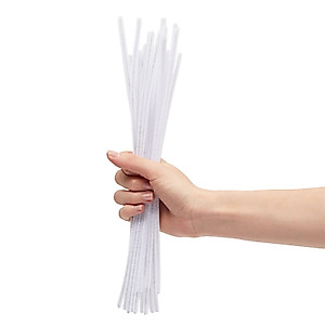 400 Pieces White Pipe Cleaners Chenille Stems (6 mm x 12 inches) DIY Art Creative Craft Decorations