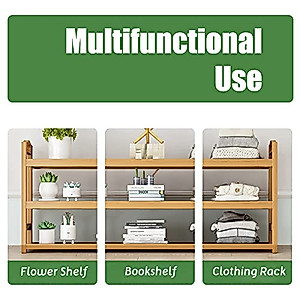 QUMENEY 3 Tier Shoe Rack for Entryway, Bamboo Shoe Rack Organizer Free Standing Sturdy Shoe Shelf, Small Wooden Shoes Rack Doorway Bedroom Living Room Balcony Closet, 27.5 X 9.8 X 20 Inch