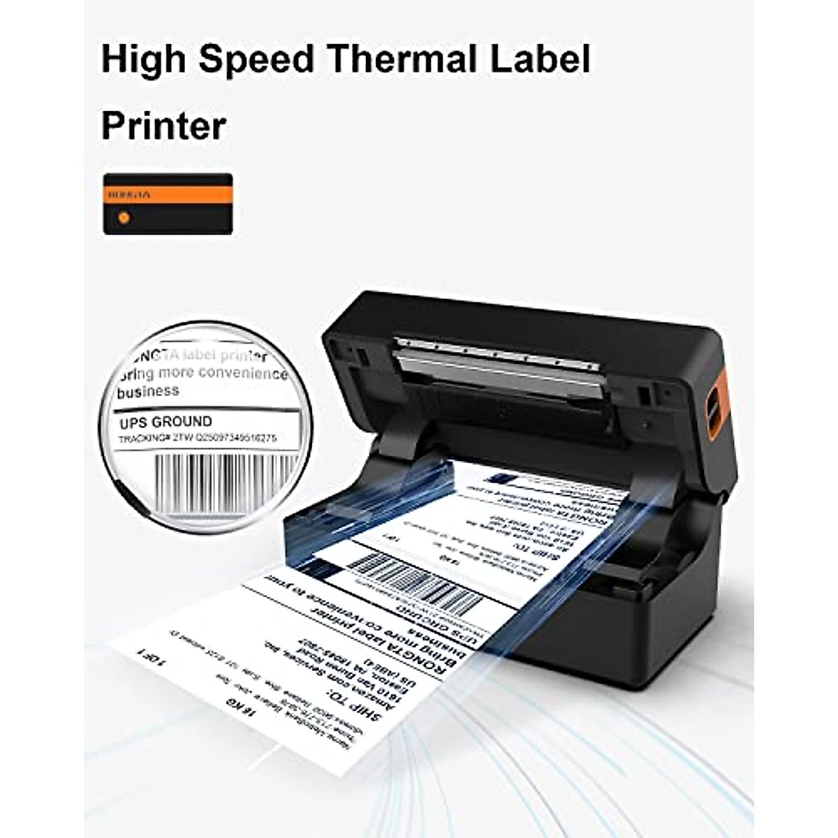 Rongta Label Printer,Thermal Label Printer, Shipping Label Printer for Small Business, Compatible with Amazon, Ebay, Etsy, Shopify and FedEx,UPS (Black)