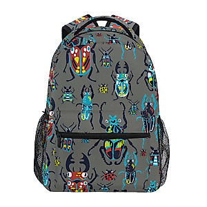 Fisyme Cute Ladybug Bugs Backpack Laptop Bag Daypack Travel Hiking School Backpacks for Men Women Kids Girls Boys