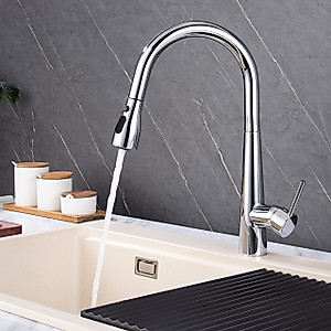 Pull Down Kitchen Faucet Sprayer Head Replacement Part, 3 Function kitchen Sink Faucet Replacement Nozzle, Spray Head for American Standard Faucets, Kohler, Hansgrohe, Grohe, Moen, Delta, Chrome