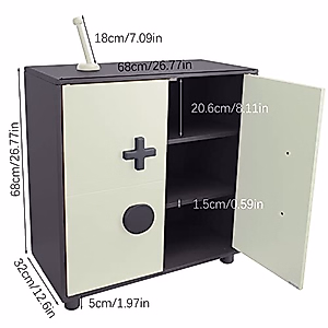 LZYMSZ Accent Storage Cabinet with Door and Shelves, Free Standing Accent Side Cabinet,Large Cube Toy Box Storage Organizer for Kids Playroom Kindgarten Nursery Home Furniture