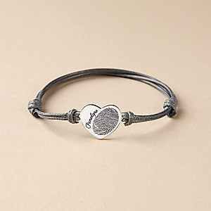 Centime Thumbprint Bracelet Memorial, Fingerprint Jewelry, Mom Jewelry Gifts, Memorial Gifts for Loss of Mom, Sympathy Gifts, 925 Sterling Silver, 18K Gold Plated