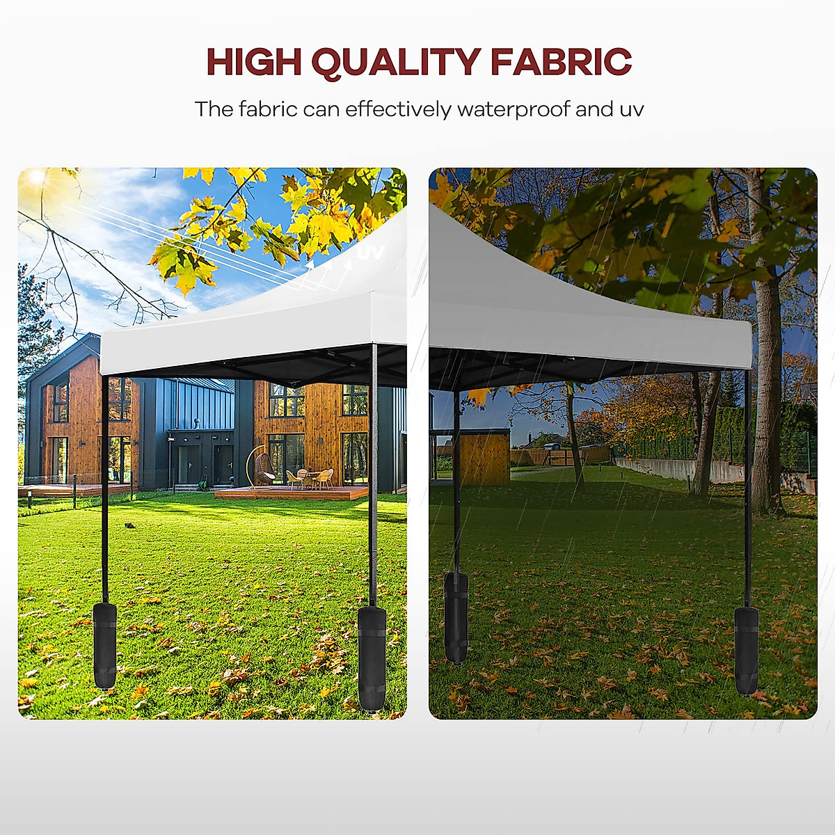 10x10 Pop Up Canopy,Outdoor Canopy Tent Camping Sun Shelter-Series Folding Party Tent with 1 Carrying Bag,4 Weight Bags,White