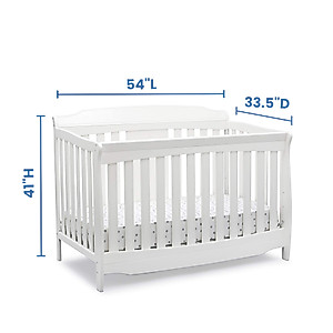 Delta Children Westminster 6-in-1 Convertible Baby Crib, Greenguard Gold Certified, Bianca White