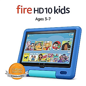 Amazon Fire HD 10 Kids tablet, 10.1", 1080p Full HD, ages 3–7, 32 GB, Sky Blue