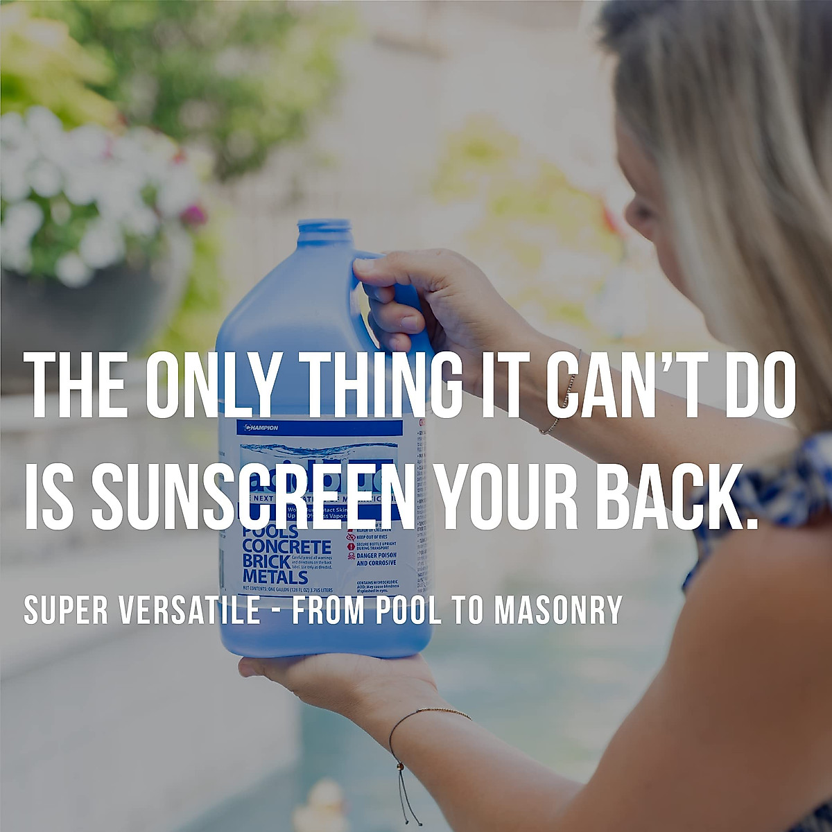 Acid Blue Muriatic Acid by CPDI - Swimming Pool pH Reducer Balancer | Buffered, Low-Fume - Case (4 Gallons)