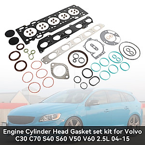 VIPIH Engine Cylinder Head Gasket set kit for Volvo C30 C70 S40 S60 V50 V60 2.5L 04-15
