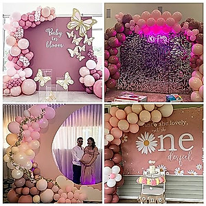 Dusty Pink Balloon Garland Double Stuffed Blush Pink Balloons Baby Pink Latex Balloon Arch Kit Dusty Rose Pastel Pink Party Balloons for Girl Boho Wedding Baby Bridal Shower Birthday Party Decorations