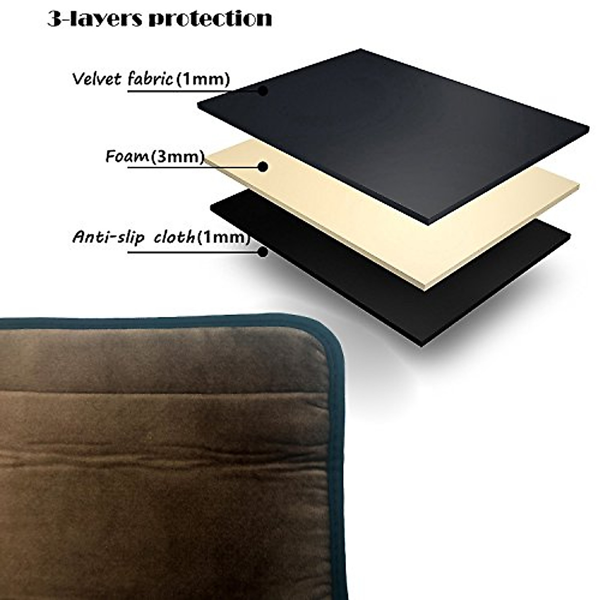 Wakaka 2 Pieces Office Home Polyester Removable Durable Machine Washable Office Chair Armrest Slipcovers Covers