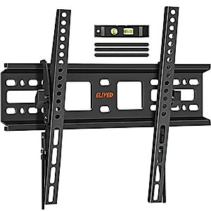 Tilting TV Wall Mount Bracket, Universal TV Mount Low Profile for 26-55 Inch Flat Screen TVs, Ultra Slim, Easy to Install with Tilting Knob, Fits 12"/16" Studs, Max VESA 400x400mm, 99 lbs. ELIVED