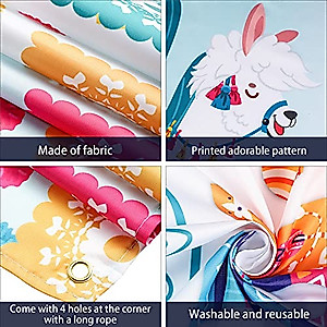 Llama Backdrop a Whole Llama Fun Birthday Backdrop Cactus Mexican Theme Photography Background Fiesta Llama Party Birthday Decoration, Baby Shower Decorations Cake Table Decors, 70.9 x 43.3 Inches