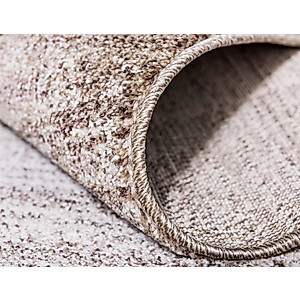 Unique Loom Del Mar Collection Area Rug - Abigail (7' 1" x 10' Rectangle, Beige/ Ivory)