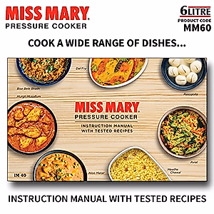 Hawkins Aluminium 6 Litre Miss Mary Pressure Cooker, Inner Lid Cooker, Silver (Mm60)