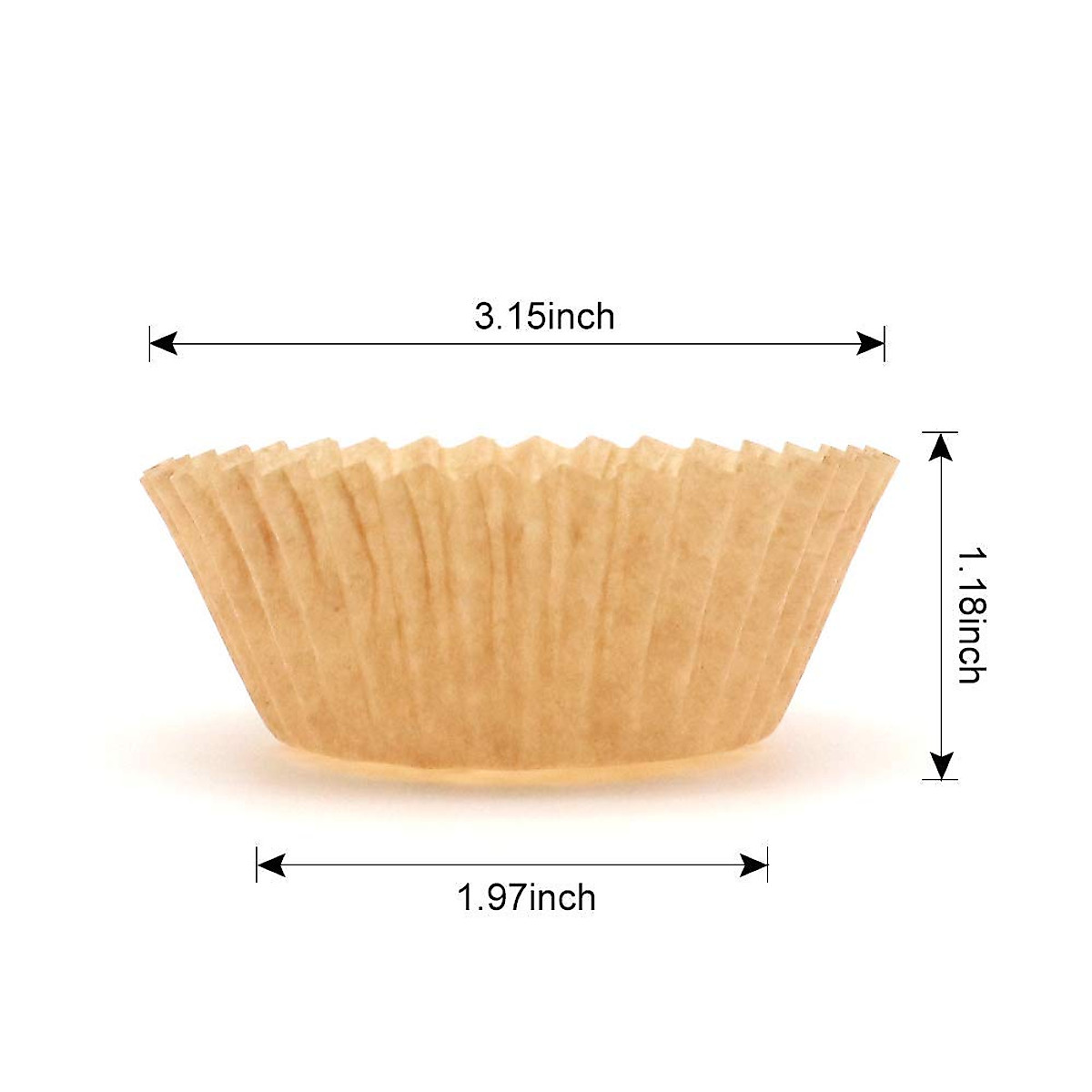 200-Pack Natural Cupcake Liners Unbleached Muffin Liners Greaseproof Paper Baking Cups Standard Size Paper Cupcake Liners for Baking Muffin and Cupcake, Natural Color