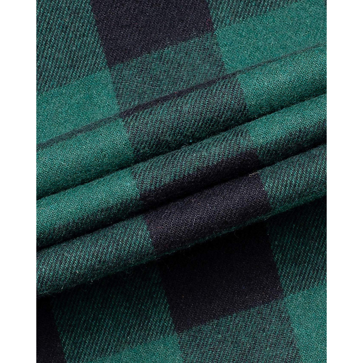 Alimens & Gentle Men's Button Down Regular Fit Long Sleeve Plaid Flannel Casual Shirts - Color: Green, Size: Large