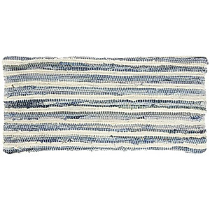 Mina Victory Life Styles Woven Denim Denim 14" x 30" Throw Pillow