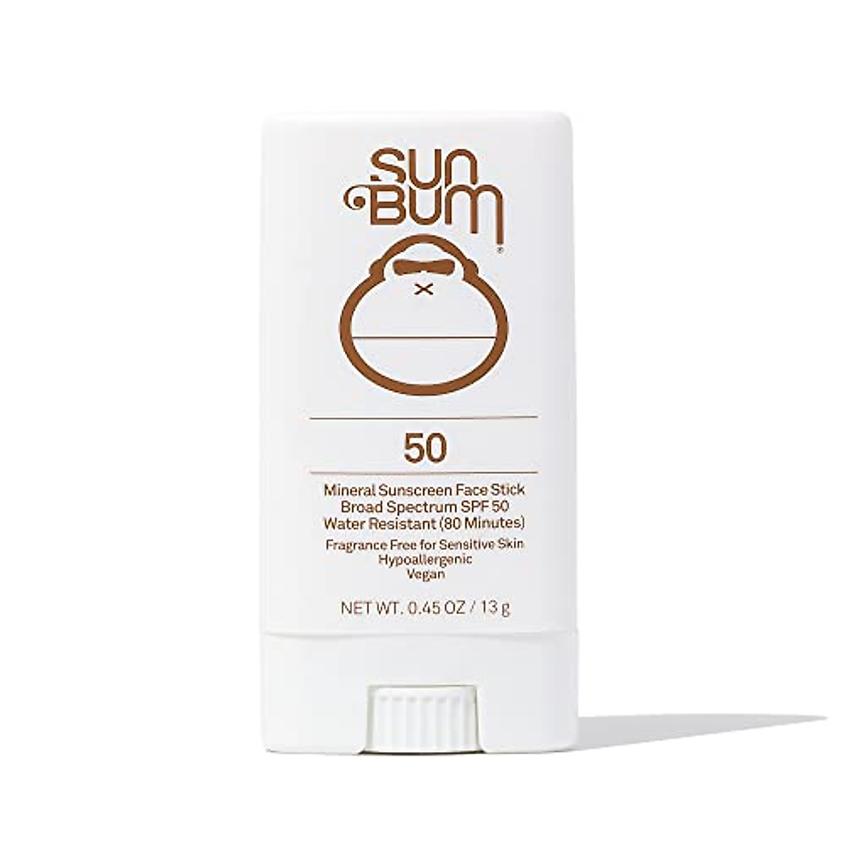 Sun Bum Mineral SPF 50 Sunscreen Face Stick | Vegan and Reef Friendly (Octinoxate & Oxybenzone Free) Broad Spectrum Natural Sunscreen with UVA/UVB Protection | .45 oz
