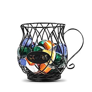 MDHAND K Cup Coffee Pods Organizer Holder, Coffee Capsule Holder, Large-Capacity Coffee Pods Storage Rack for Kitchen Countertop (black, S)