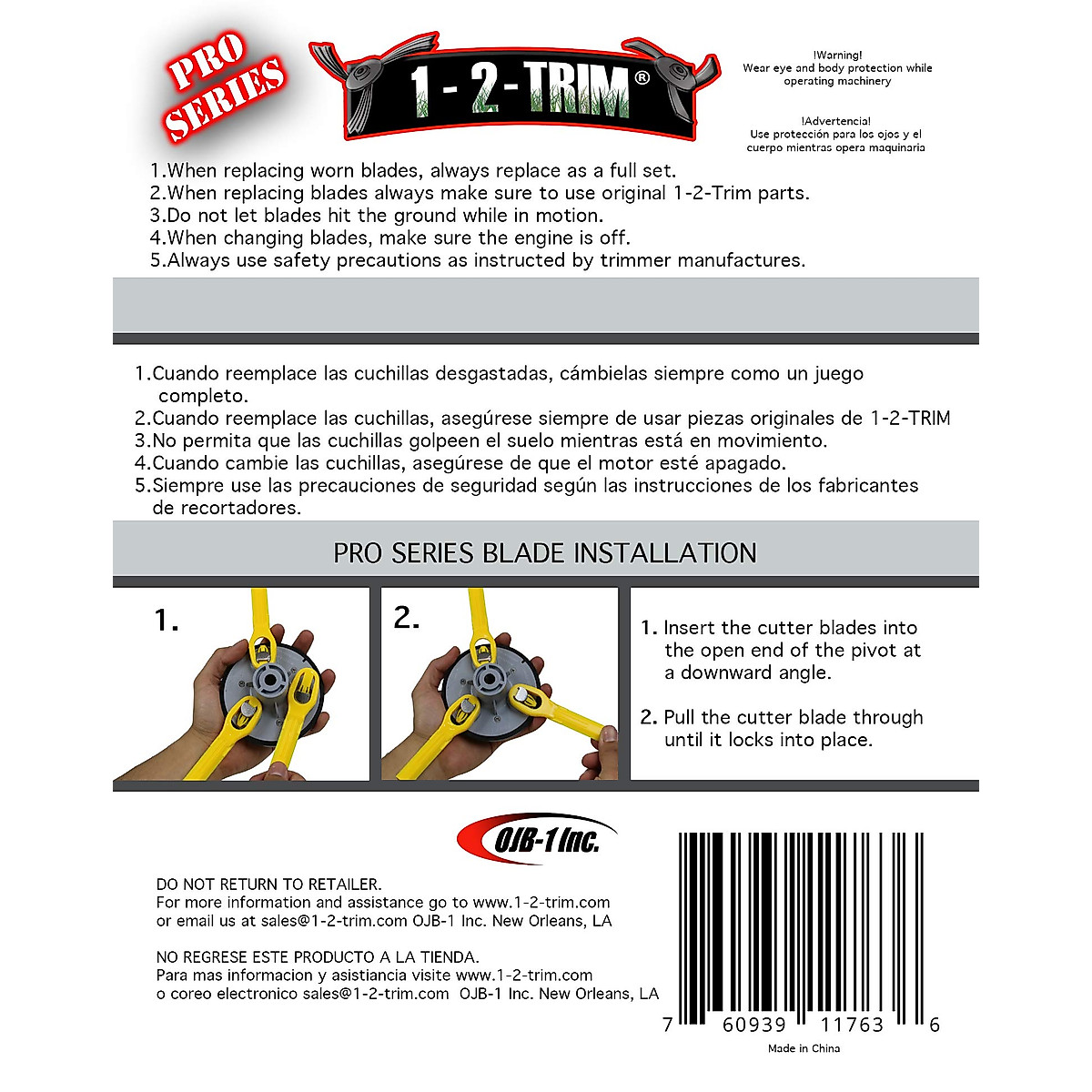 1-2-trim Pro Series Replacement Blades, 9 Piece