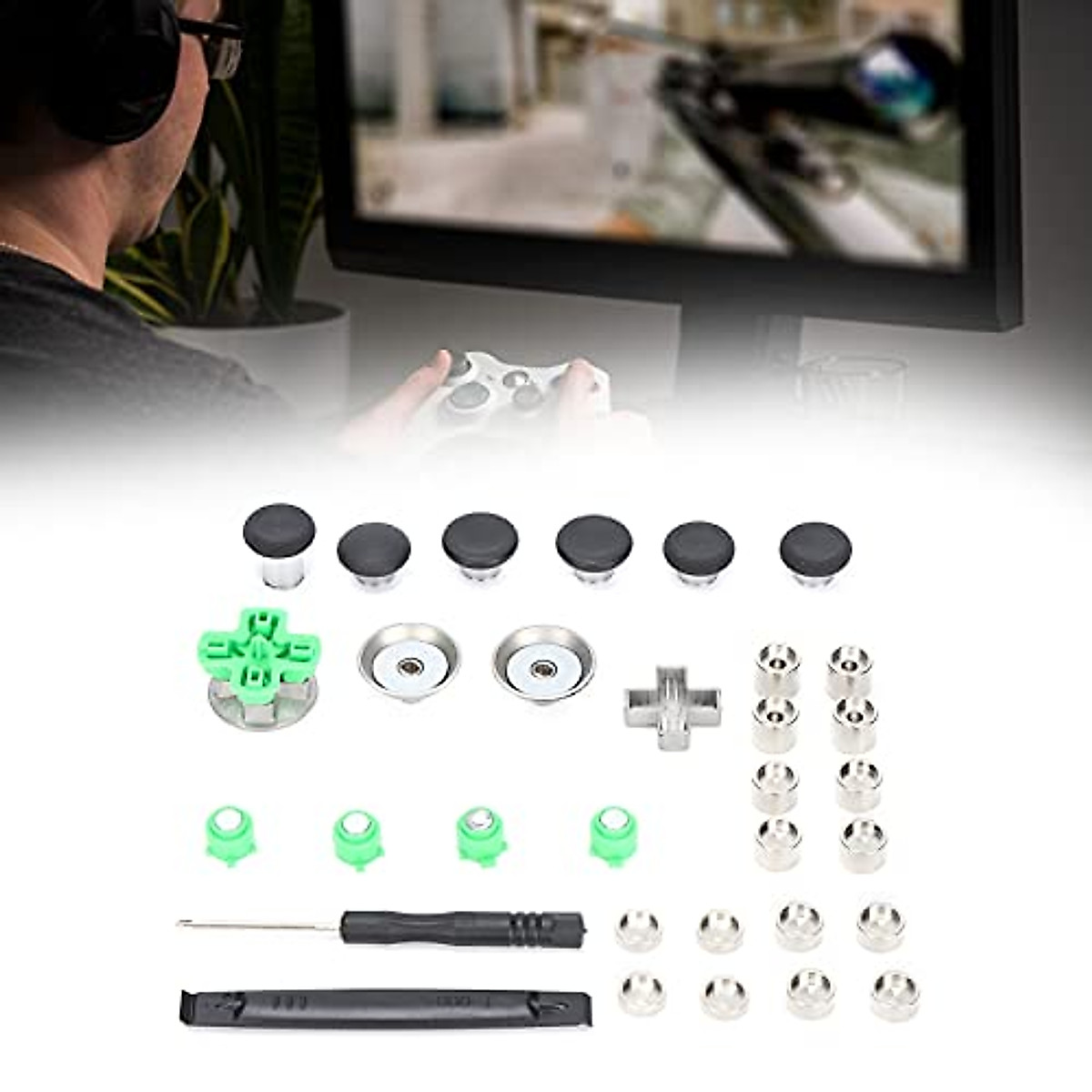 Console Game Accessories, Durable Comfortable Hand Feel Standard Size Controller Button for Repair Parts